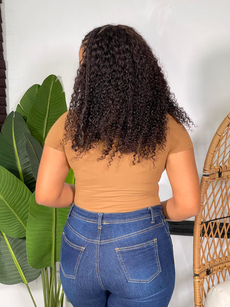 Evelyn Double Layered Bodysuit-Teddy Brown | Impoze Style™